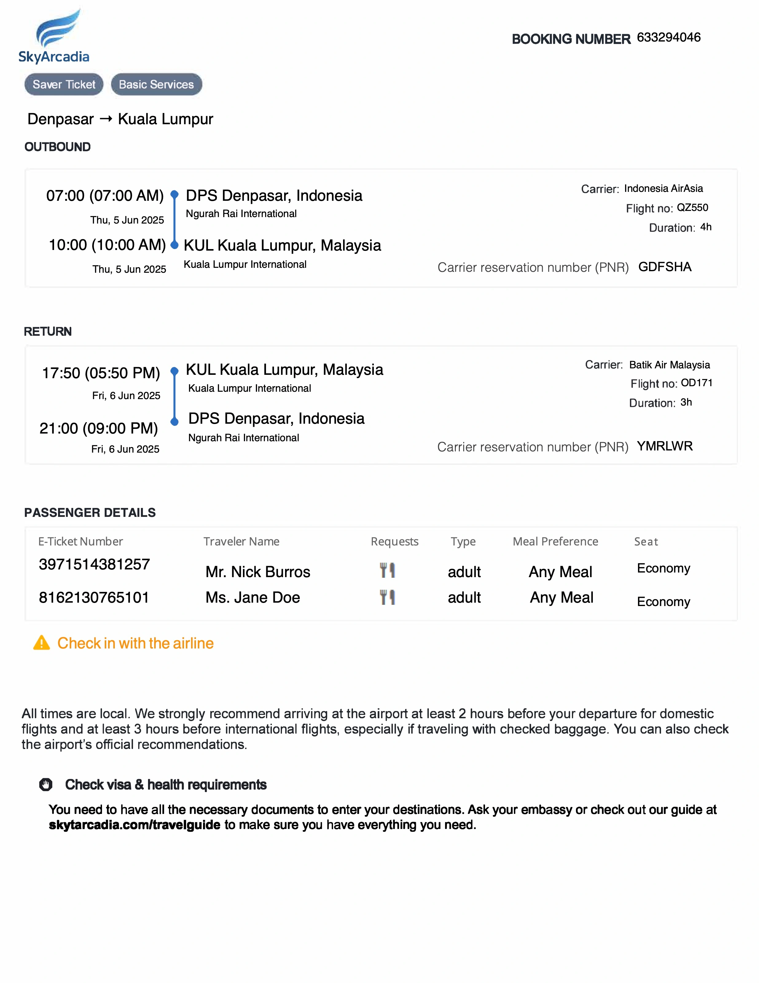 Cheap Dummy Flight Tickets & Fake Airline Tickets for Visa | FlightFaker